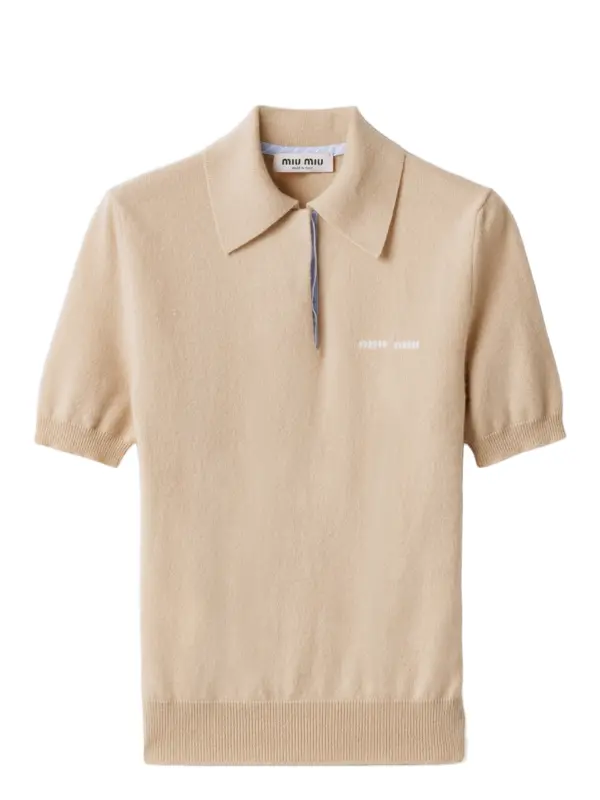 Miu Miu Cashmere Polo Sweater - Albino White