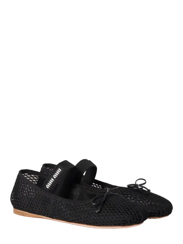 Miu Miu Mesh Ballerinas - Black