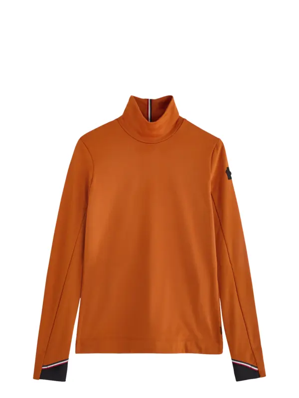 Moncler Logo-appliquéd Stretch-jersey Top - Orange