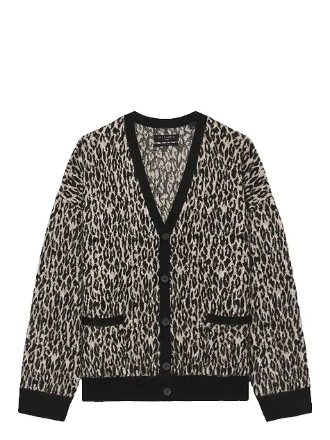 All Saints Neko Cardigan Sweater - Taupe Brown
