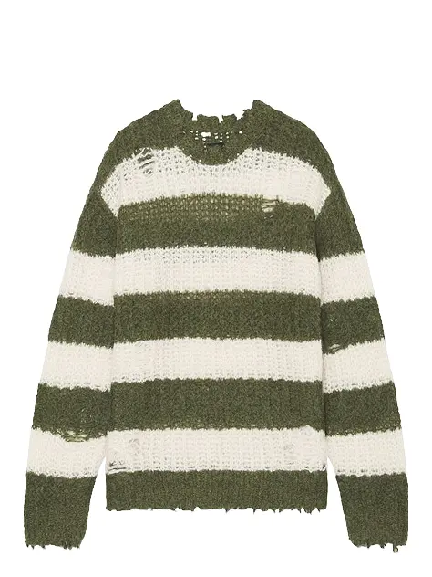 All Saints Sid Crewneck Sweater - Khaki & White