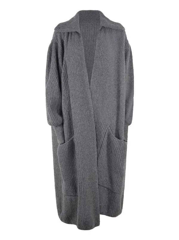 SOLOTRE Wool Cardigan - Grey