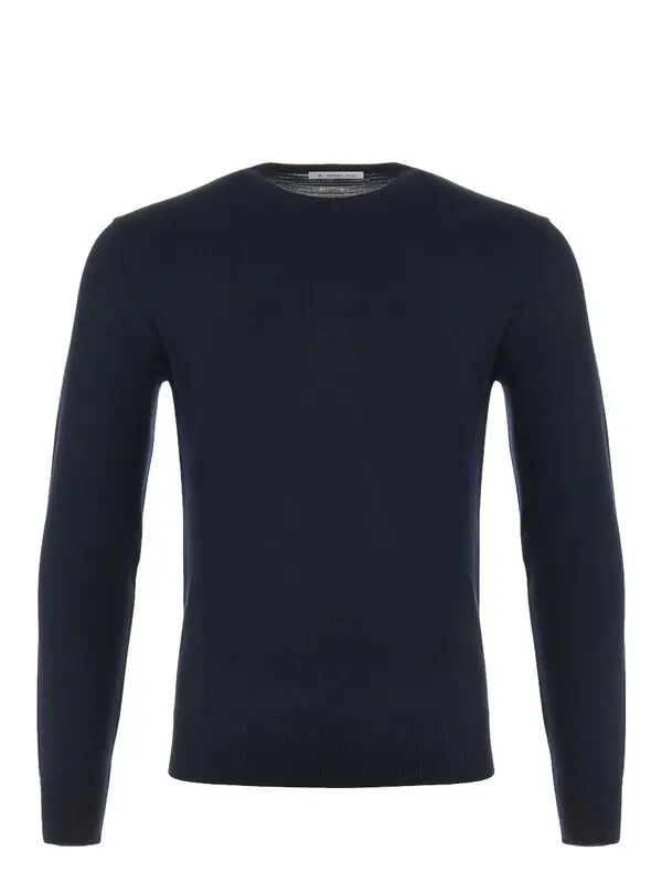 MANUEL RITZ Ribbed Wool-blend Sweater - Blue