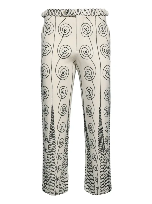 BODE Quillwork Trousers - Neutrals