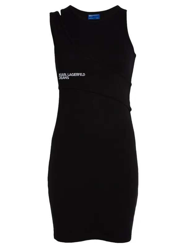 Karl Lagerfeld Ribbed-knit Mini Dress - Black