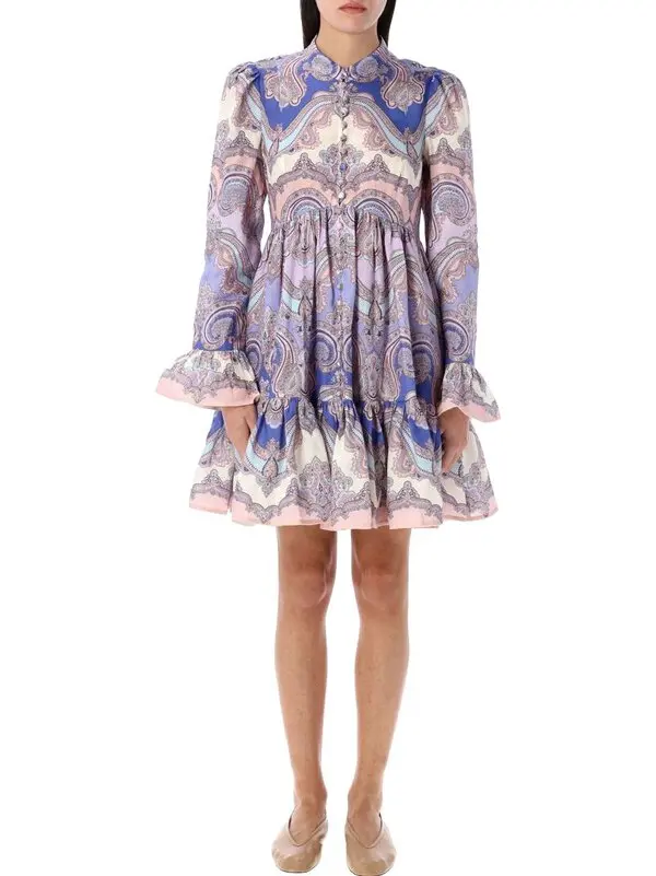 Zimmermann Maxine Mini Dress - Purple Pasley