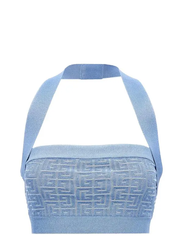 Balmain Shiny Knit Top - Blue