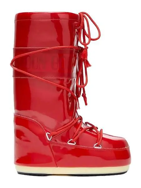 Moon Boot Icon Vinile Boots - Metallic Red