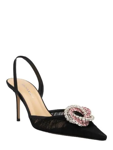 Mach & Mach Galaxy Pointed Toe Slingback Pumps - Black