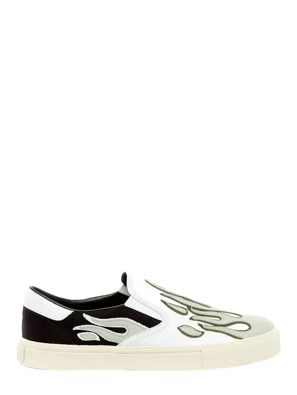Amiri Flame Slip-on Sneakers - Pale Lime/black/white