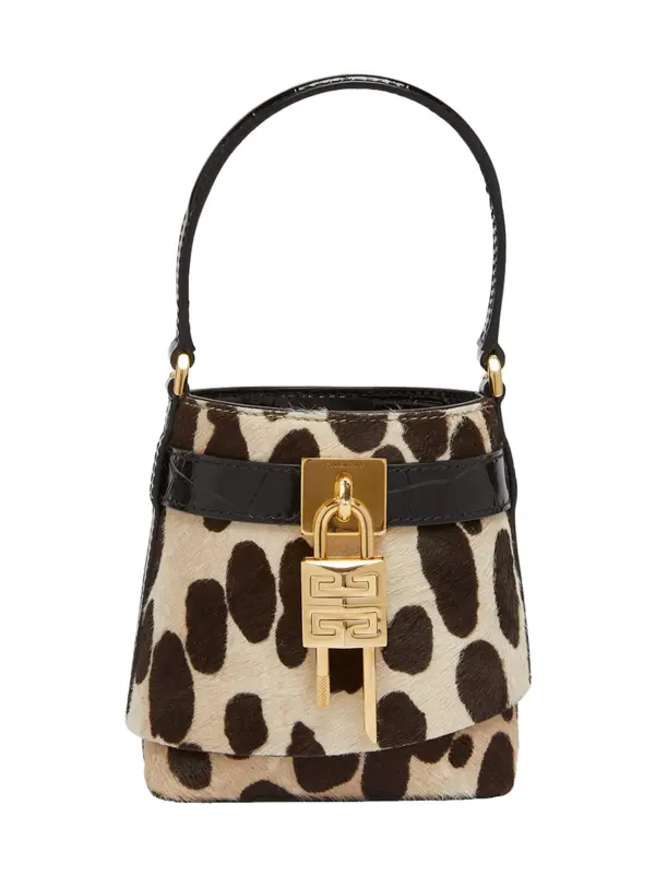 Givenchy Shark Micro Lock Bucket Bag - Black/beige
