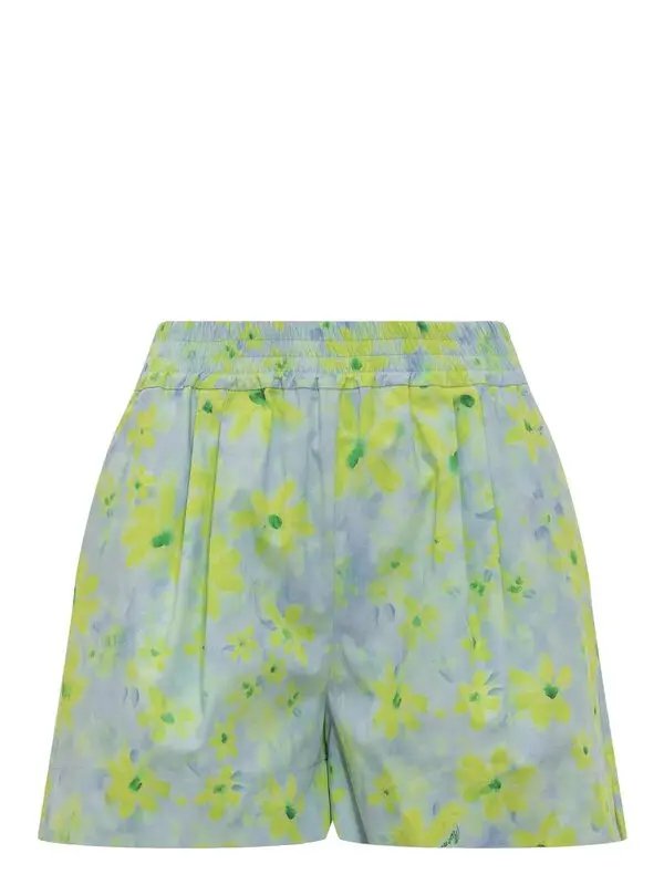Marni Printed Cotton Shorts - Blue