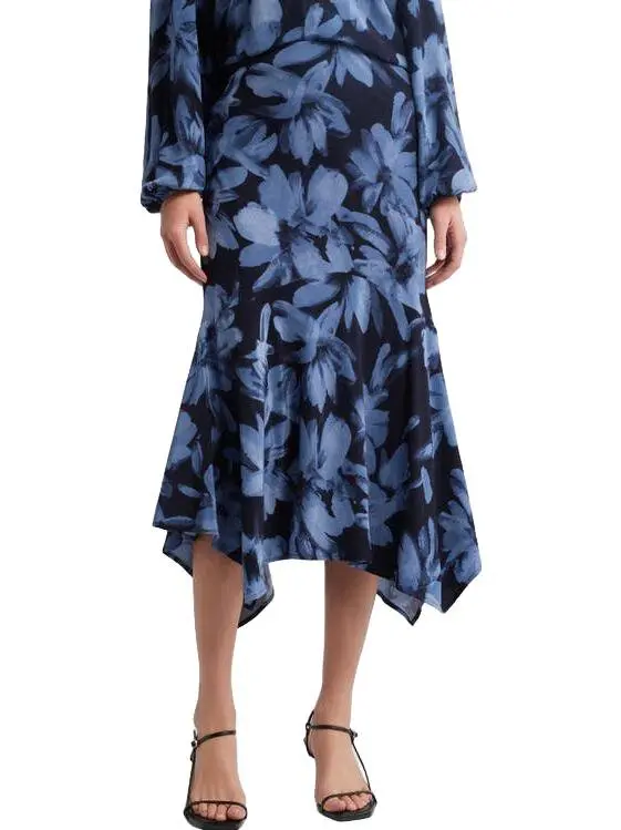Rails Edwina Floral Asymmetric Midi Skirt - Midnight Lily