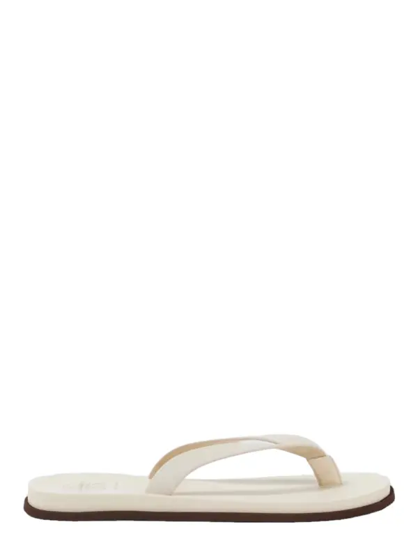 Brunello Cucinelli Leather Thong Sandals - White