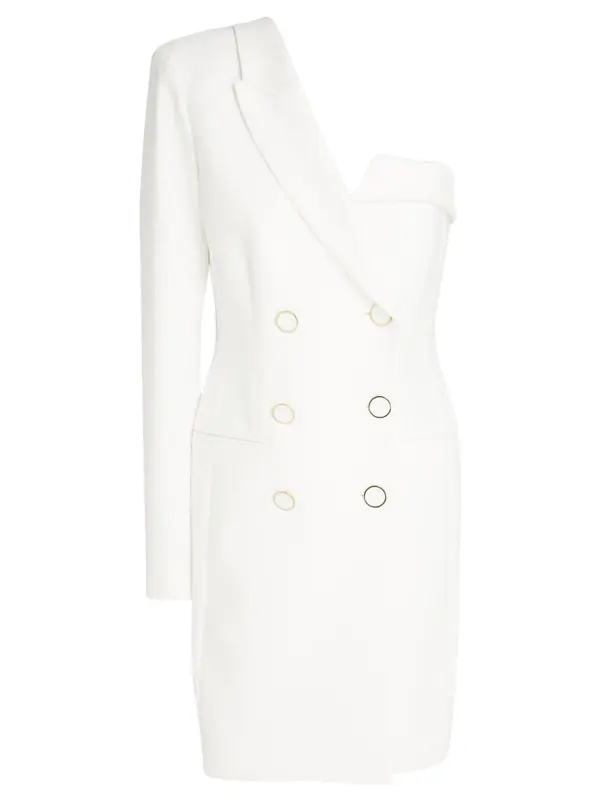 Veronica Beard Middleton Double-breasted Mini Dress - White