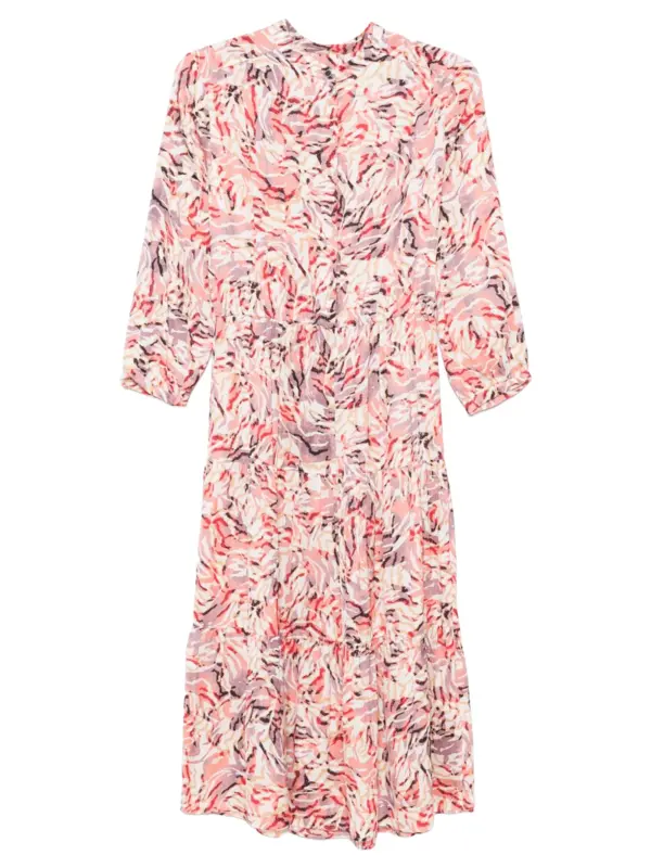 Hugo Boss Abstract-print Midi Dress - White