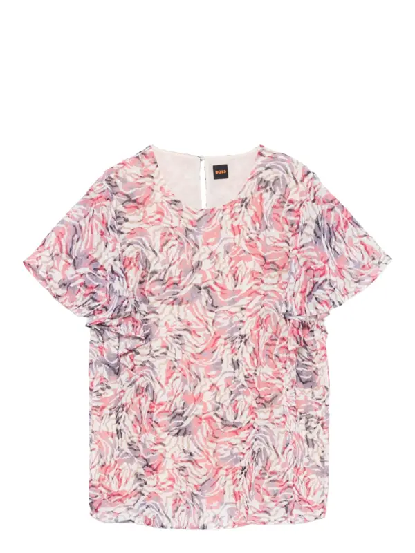 Hugo Boss Abstract-print Blouse - Neutrals