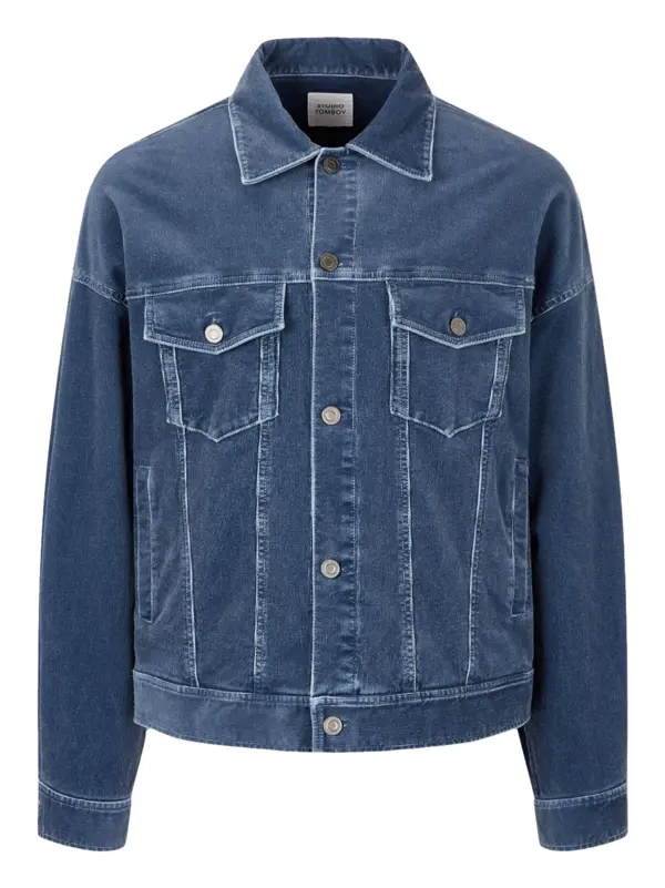 STUDIO TOMBOY Pocketed Corduroy Jacket - Blue