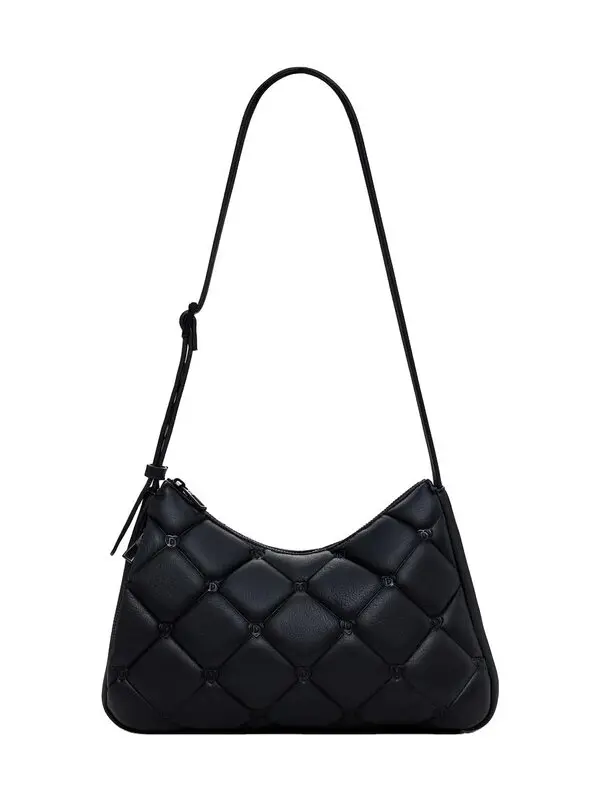 Desigual Diamond Quilted Shoulder Bag - Black