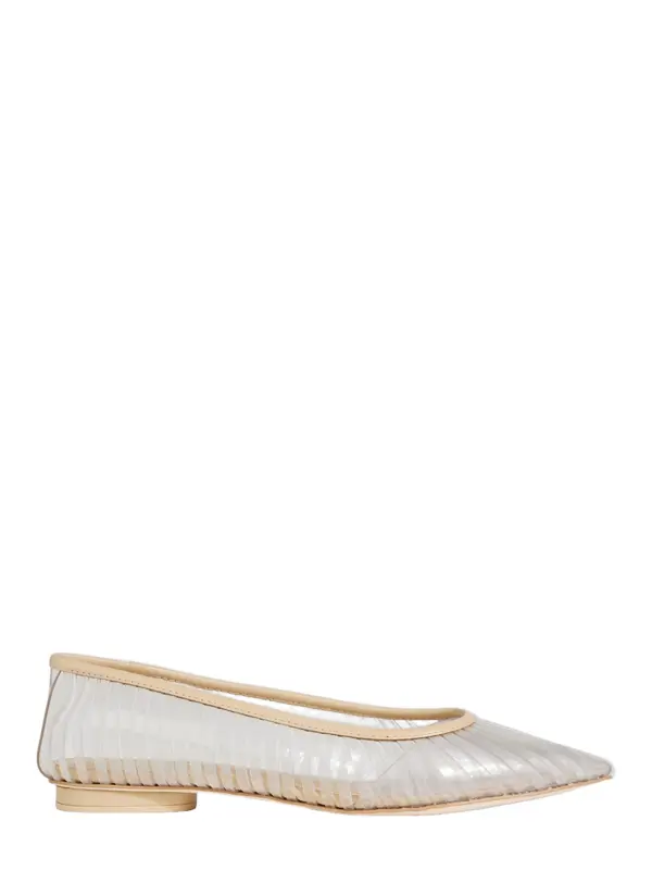 Cult Gaia Leena Leather-trimmed Pvc Point-toe Flats - Clear