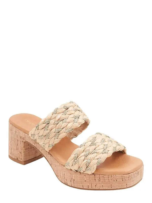 Andre Assous Cairo Platform Sandals - Natural/platino