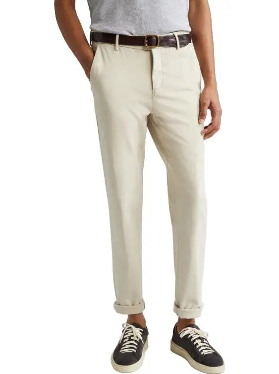 Eleventy Stretch Cotton Blend Chinos - 02 Sand