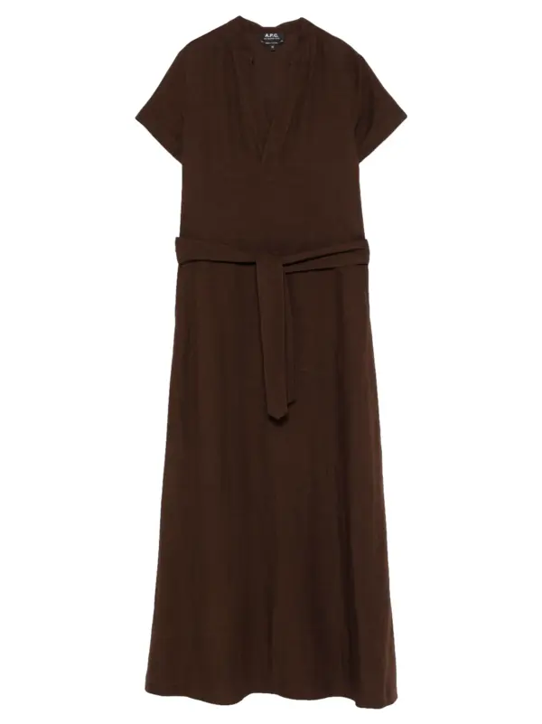 A.p.c. Annelie Midi Dress - Brown
