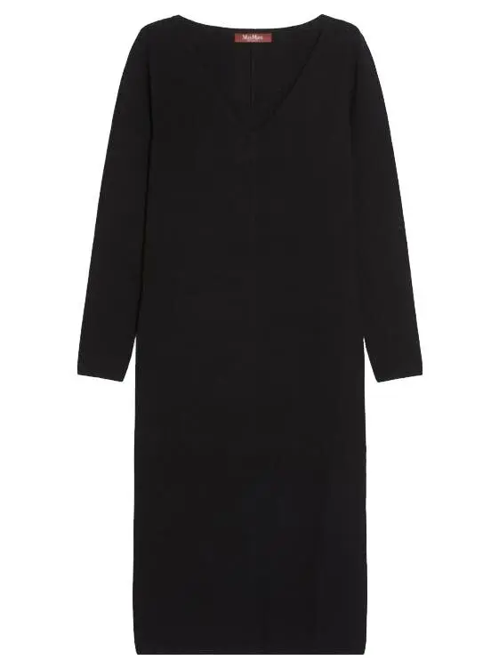 MAX MARA STUDIO Veletta Long Sleeve Midi Sweater Dress - Black