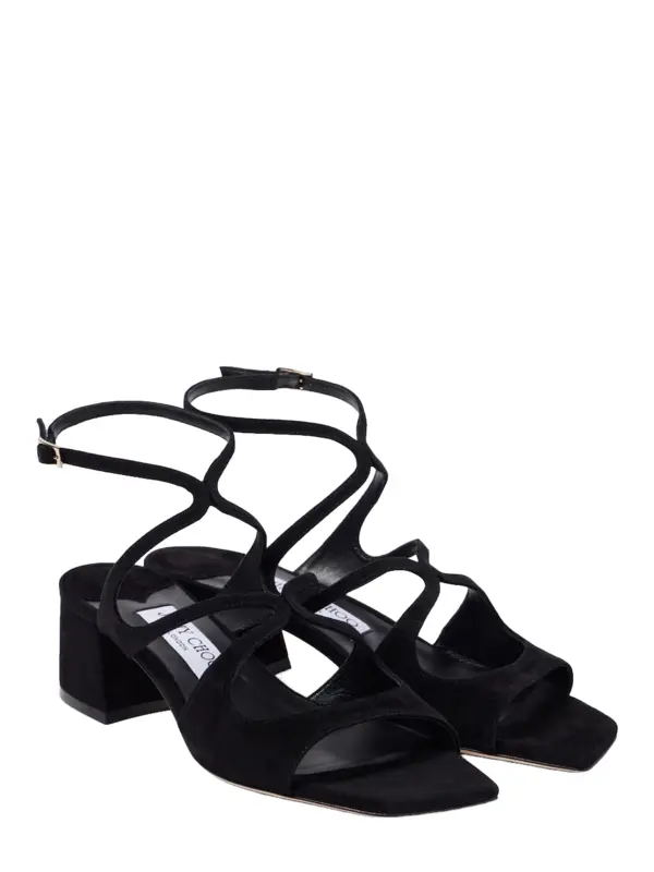 JIMMY CHOO Azilia 45 Suede Sandals - Black