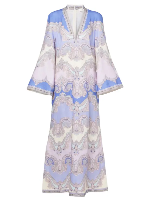 Zimmermann Maxine Paisley Linen Maxi Dress - Multicoloured