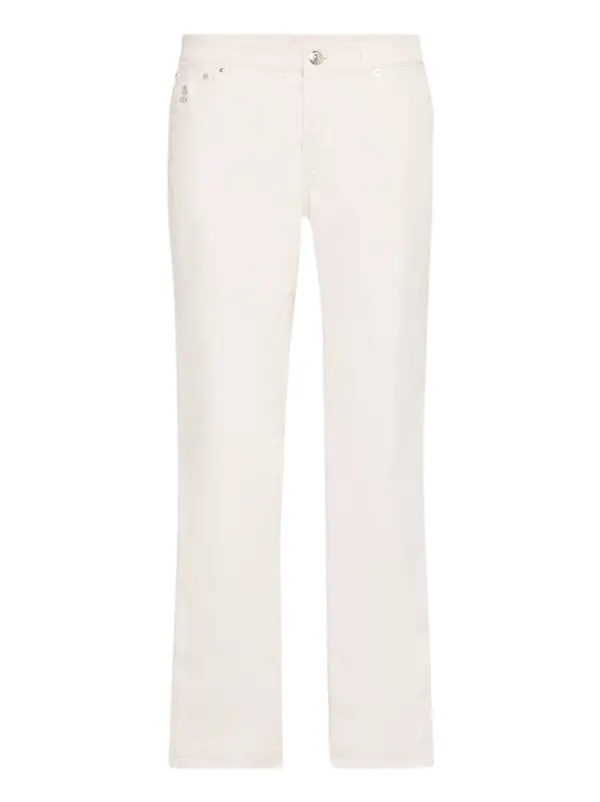 Brunello Cucinelli Slim Five-pocket Pants - English White