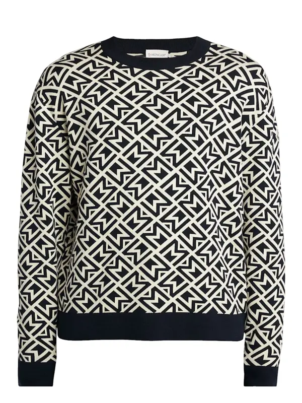 Moncler Monogram Patterned Sweater - Dark Blue
