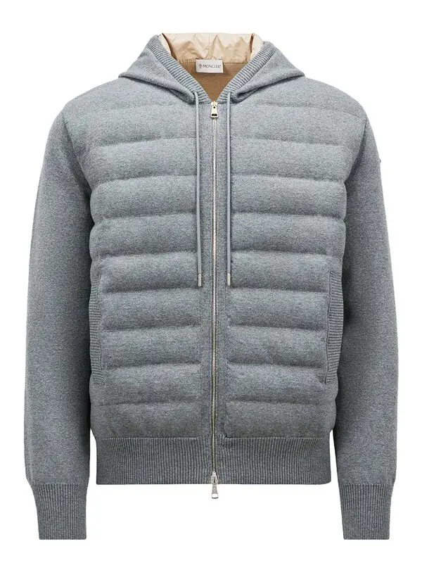 Moncler Padded Wool Zip-up Hoodie - Grey