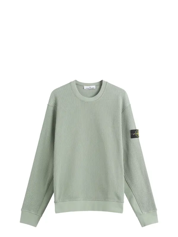 Stone Island Waffle Crew Neck Sweatshirt - Sage
