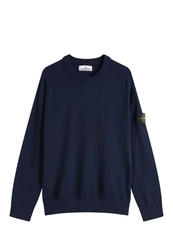 Stone Island Geelong Wool Crew Neck Jumper - Navy Blue