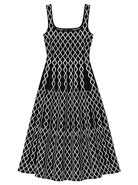 Maje Grid-pattern Knitted Midi Dress - Bicolore