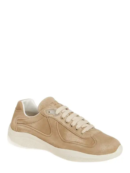 Prada America's Cup Suede Sneakers - Ecru