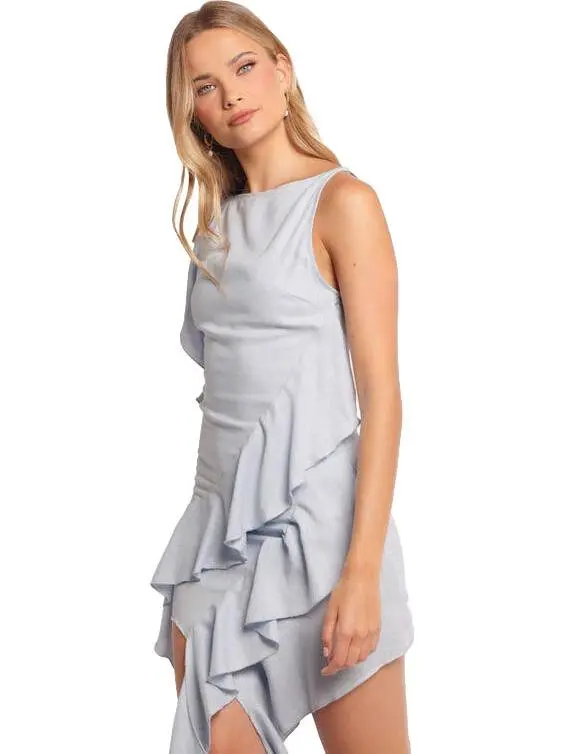 PETAL & PUP Isobel Ruffle Dress - Light Blue