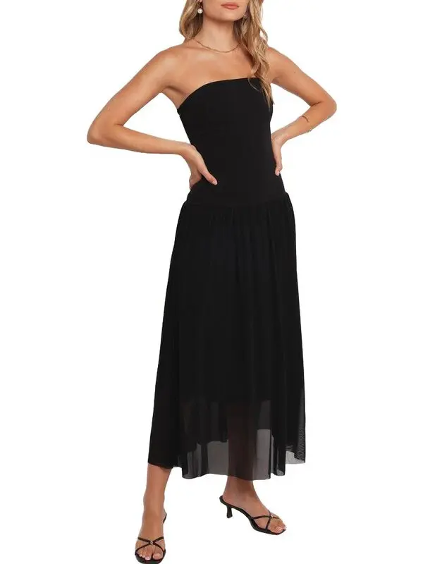 PETAL & PUP Caitie Strapless Sundress - Black