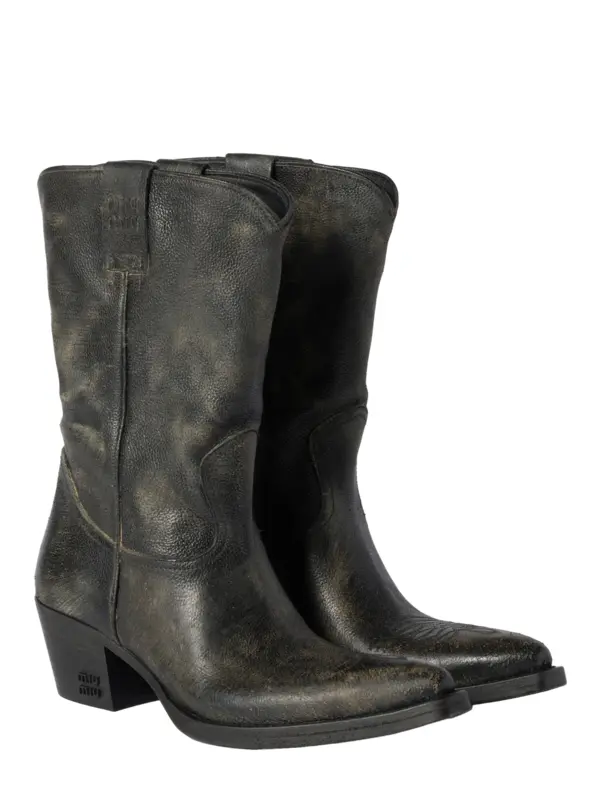Miu Miu Leather Boots - Cocoa Brown