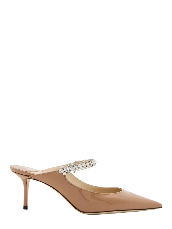 JIMMY CHOO Bing 65 Embellished Mules - Beige