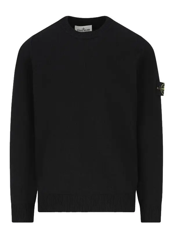 Stone Island Lambswool Crew-neck Sweater - Black