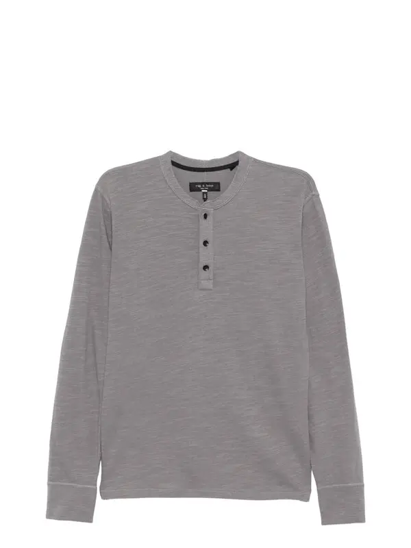 Rag & Bone Classic Flame Henley Shirt - Grey