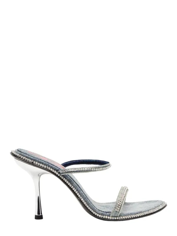 Diesel D-havanna Denim Mules - Silver