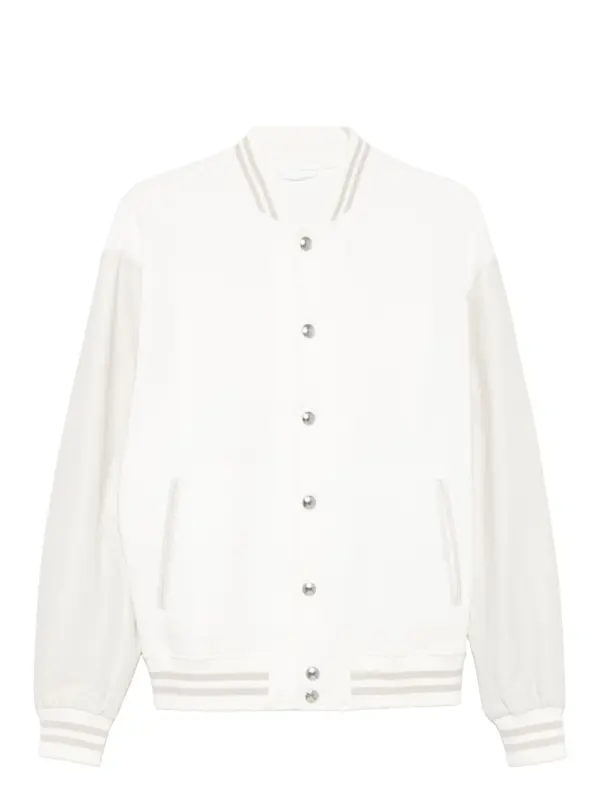Eleventy Panelled Bomber Jacket - White