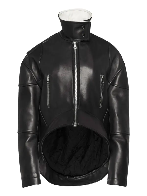 JW Anderson Curved Leather Jacket - Black