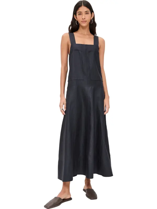 LEE MATHEWS Andre Apron Dress - Ink