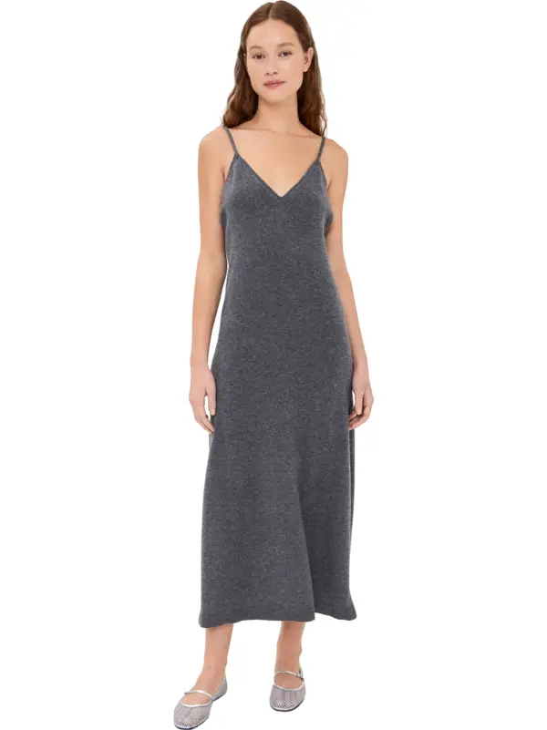 LISA YANG Marlie Cashmere Midi Dress - Graphite