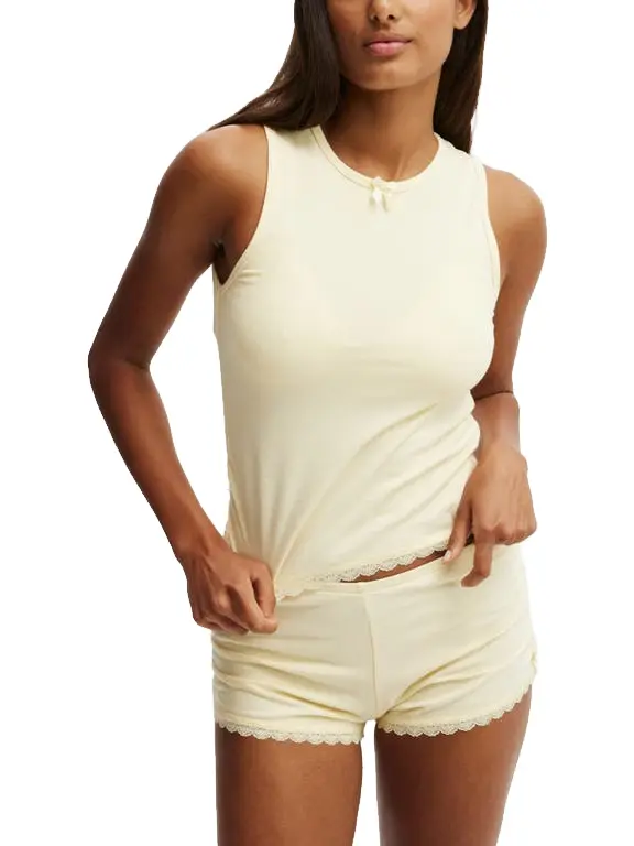 Cotton:on Peached Jersey Ruched Tank - Yellow Dream
