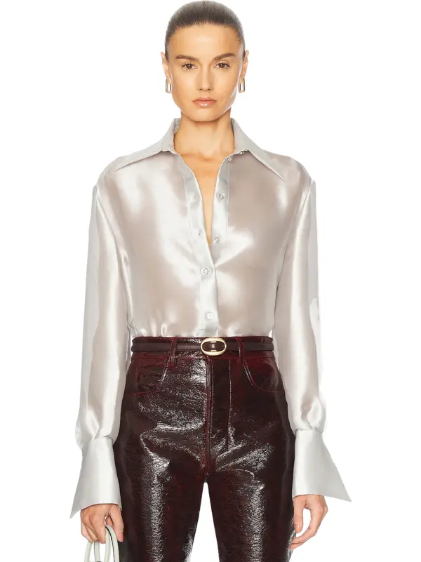 Galvan Constellation Metallic Blouse - Platinum